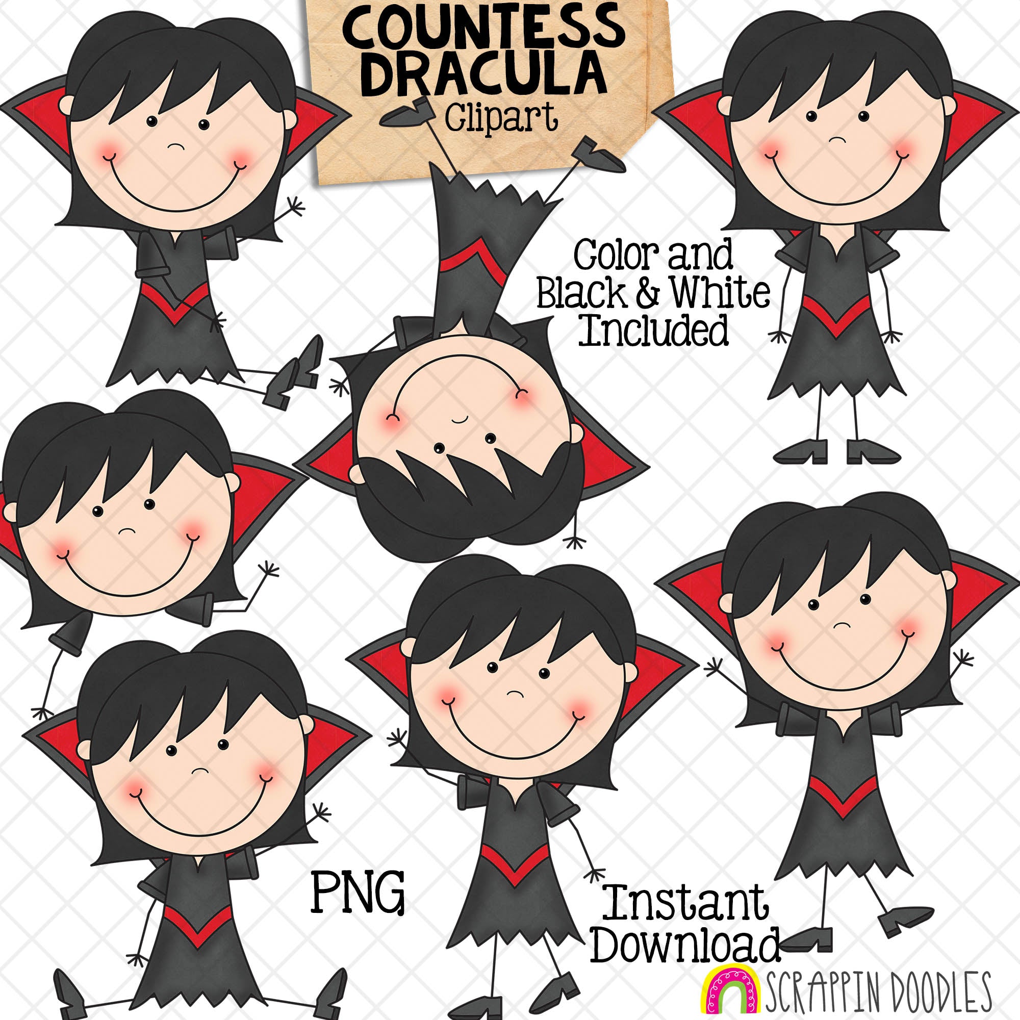 Countess Dracula ClipArt - Vampire - Halloween Graphics - Commercial U ...