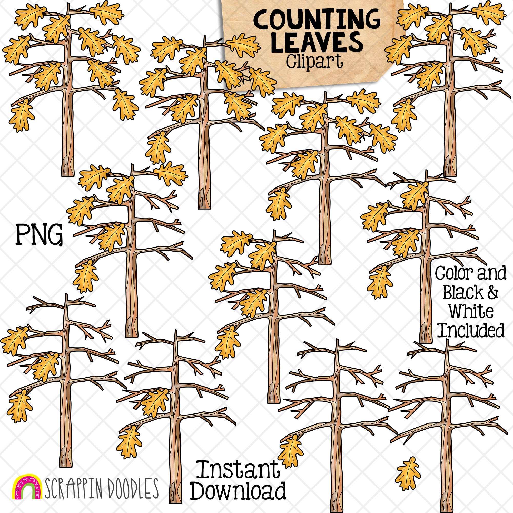 Counting Fall Leaves ClipArt - Autumn Leaf Counting - Seasonal Math Gr ...