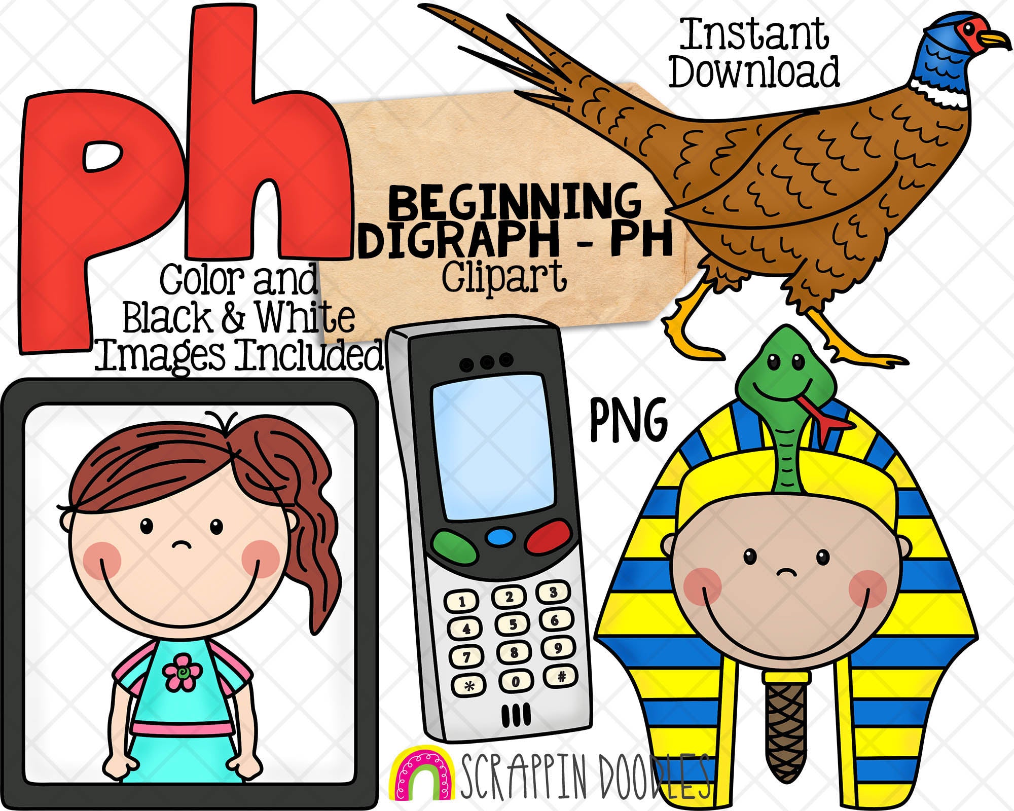 Beginning Digraph Clip Art - Words Beginning With PH - Commercial Use ...