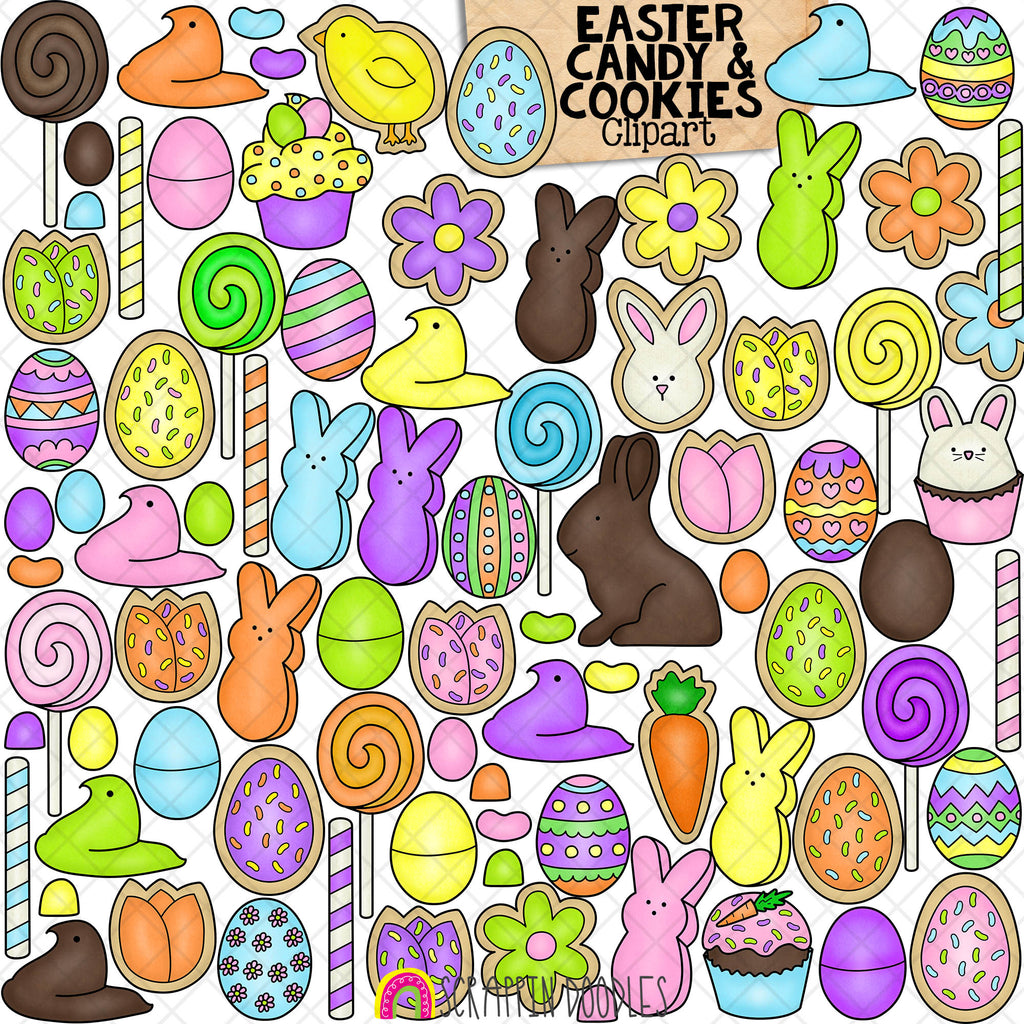 Easter Candy and Cookies ClipArt - Cupcakes - Decorated Eggs - Sprinkl ...