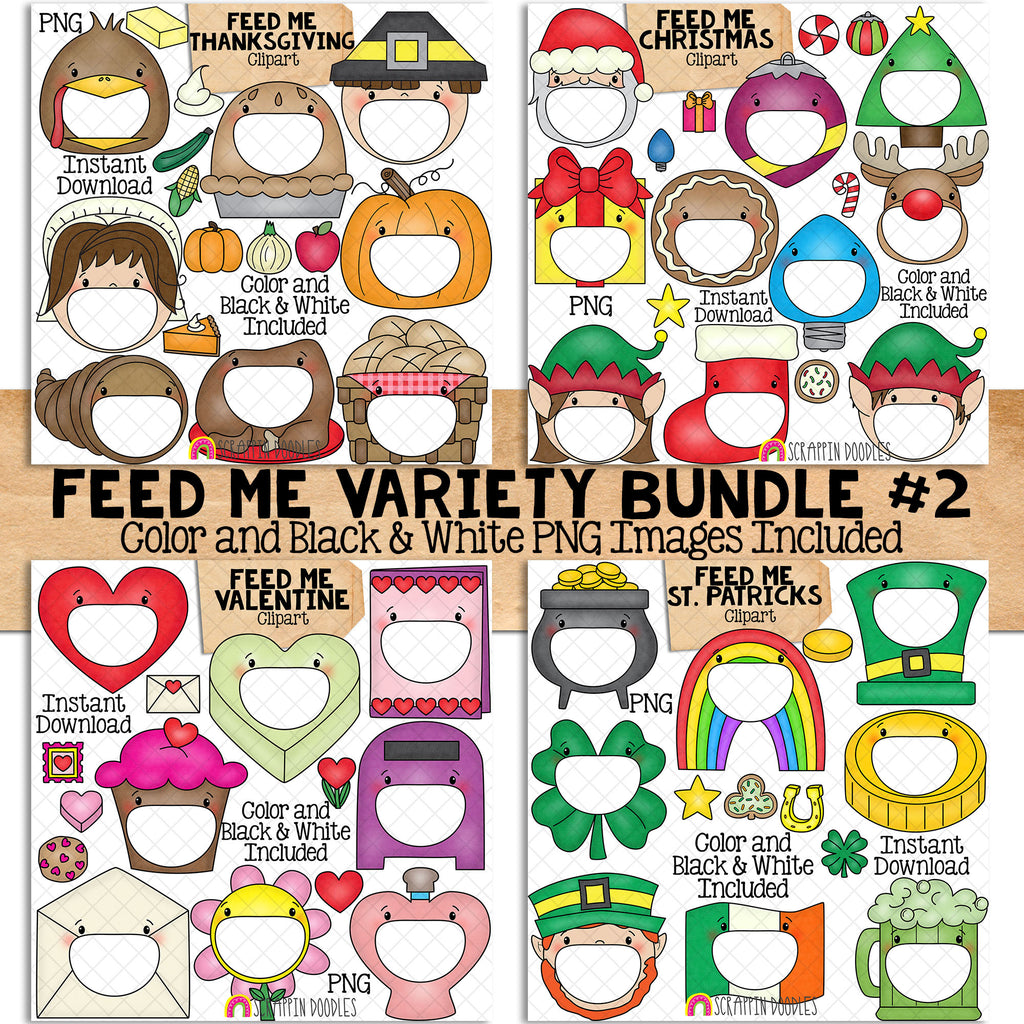 Feed Me Variety ClipArt Bundle 2 - Christmas - Thanksgiving - Valentin ...