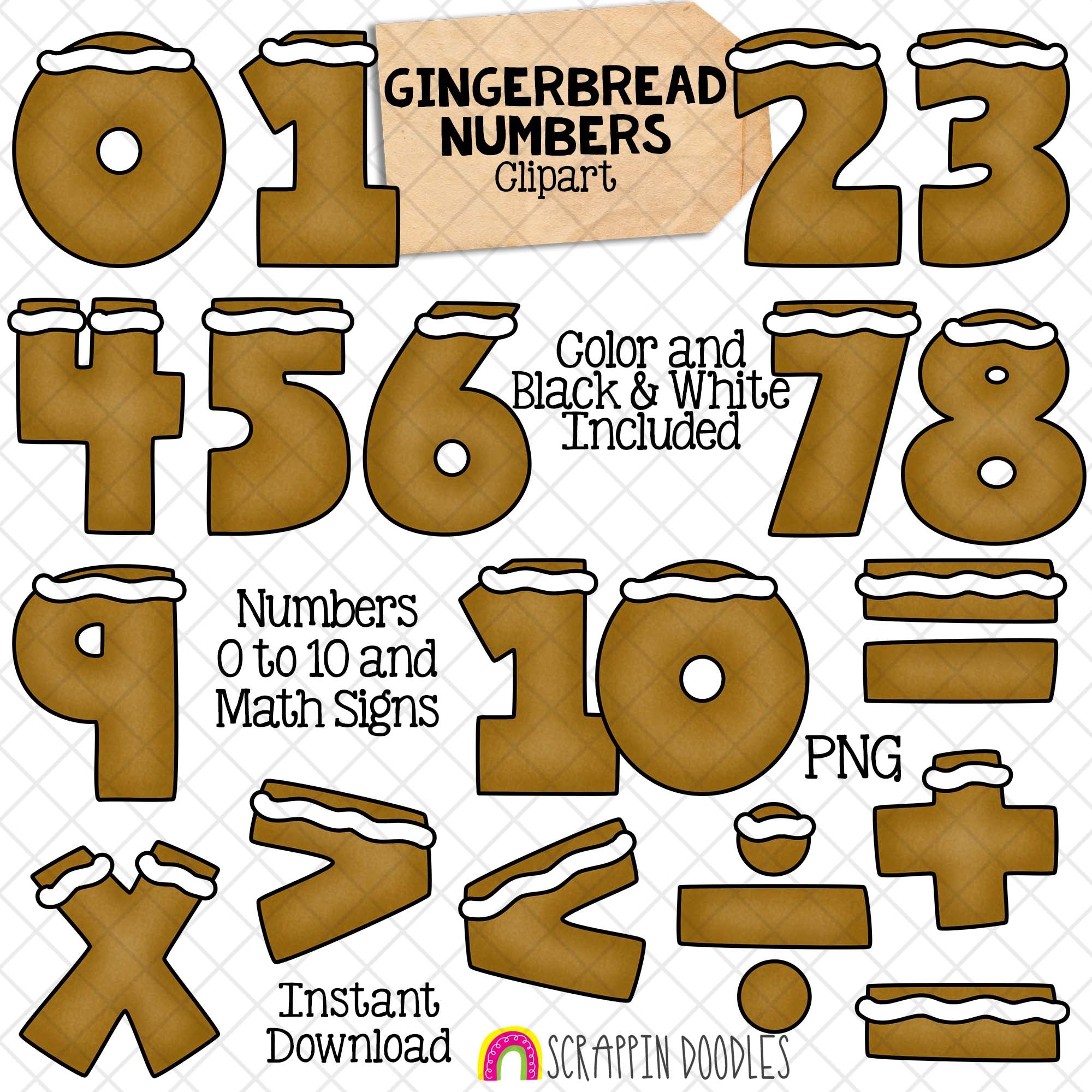 Gingerbread Numbers ClipArt - Ginger Bread Cookie Numbers Clip Art - M ...
