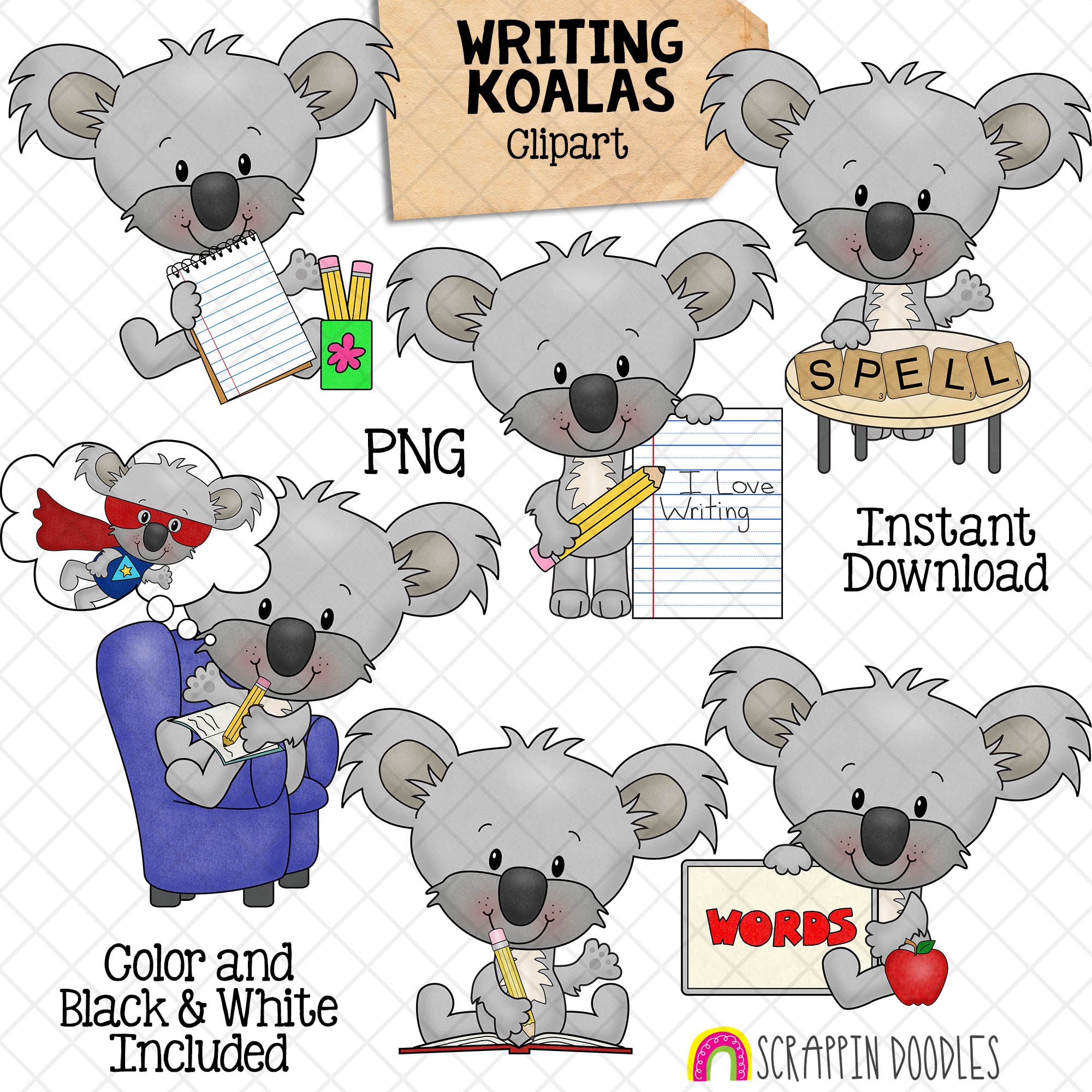 Cute School Bear Clipart