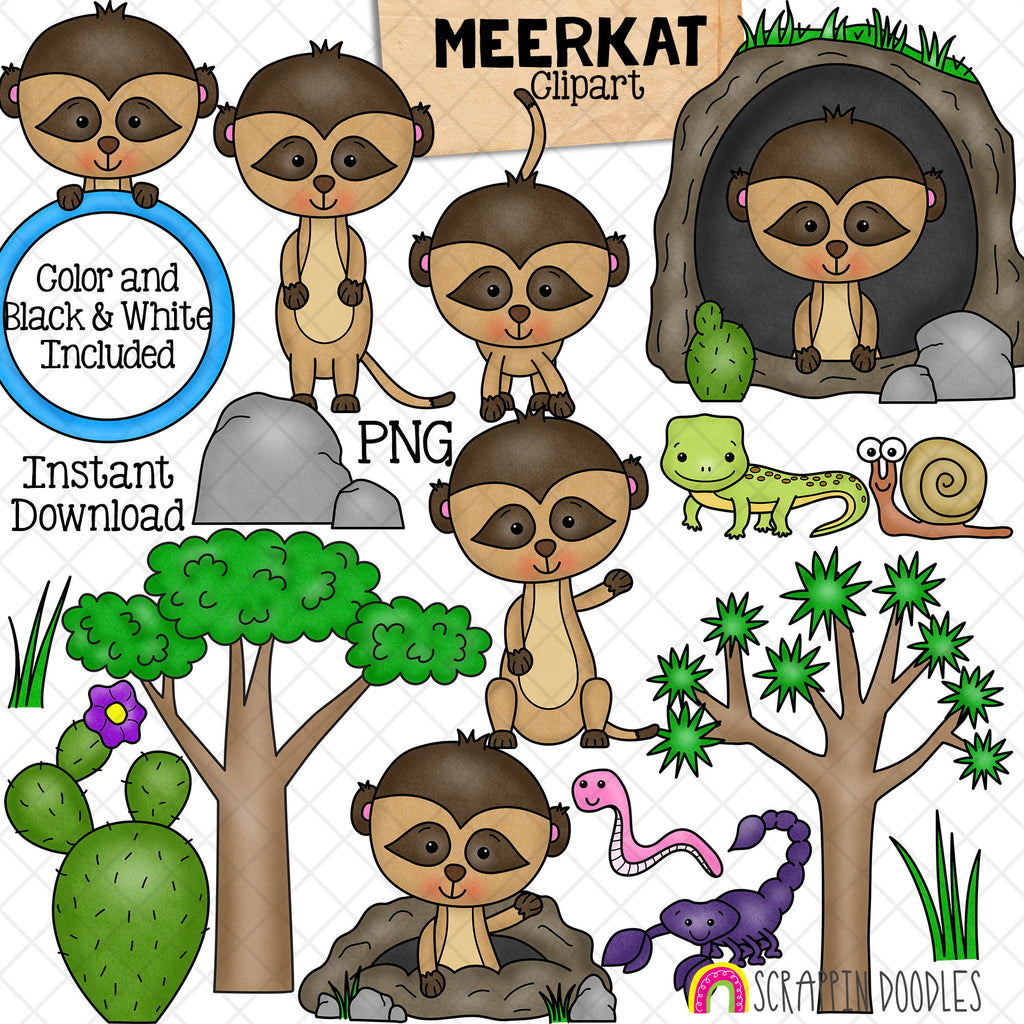 Meerkats ClipArt - Habitat - Cute Meerkats - Desert Environment - Liza ...