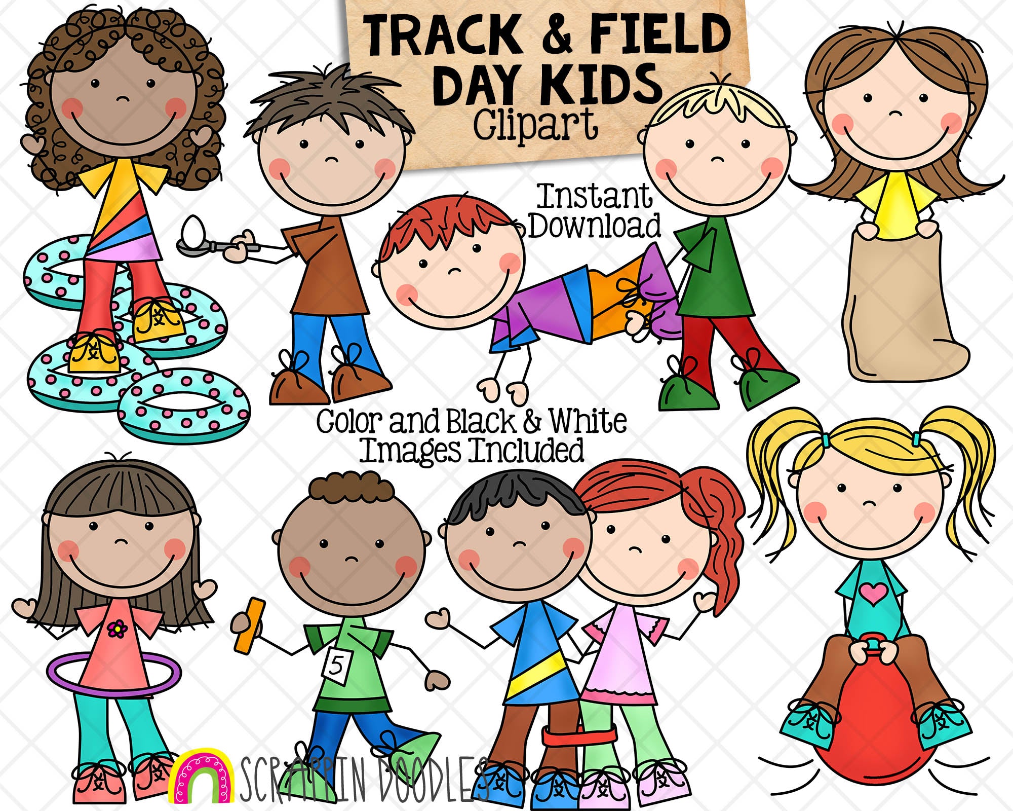Track and Field Kids - School Tabloid Day - Commercial Use PNG Clip Ar ...