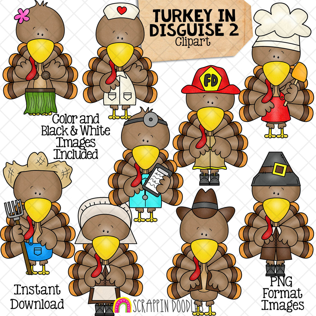 Turkey In Disguise ClipArt 2 - Turkeys in Disguises Graphics - Thanksg ...