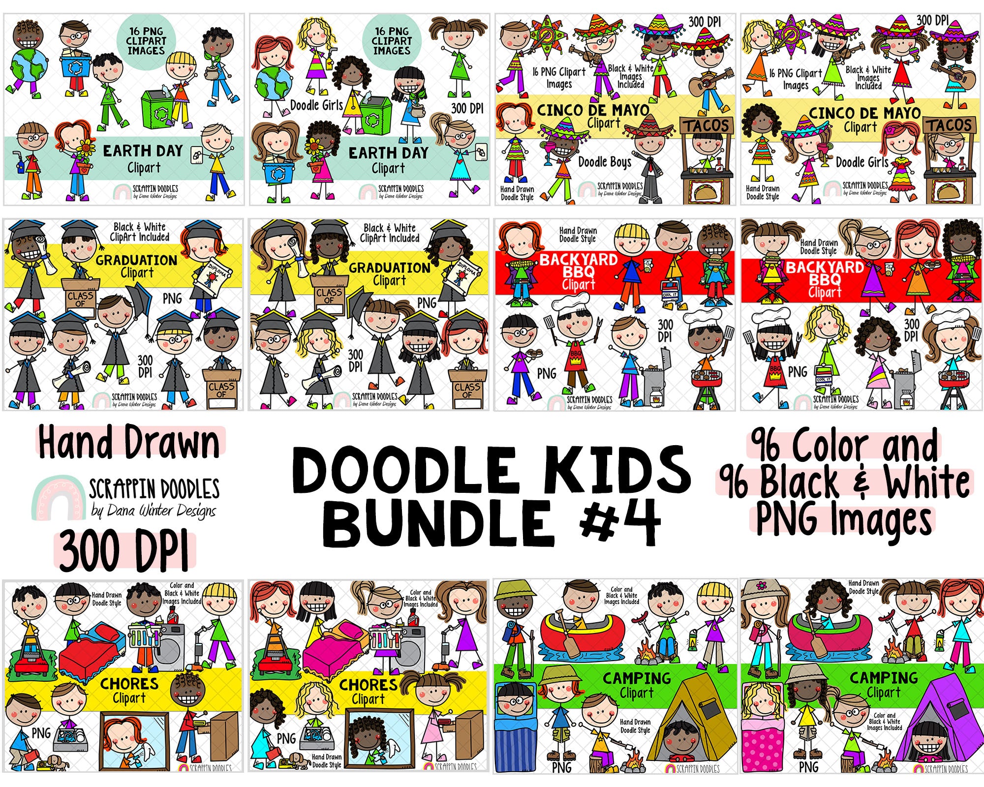 Doodle Kids ClipArt Bundle #4 – Scrappin Doodles
