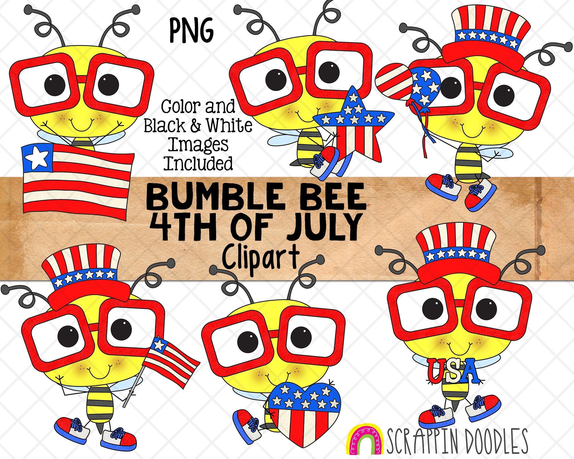 Happy 4th Of July Clipart Black And White