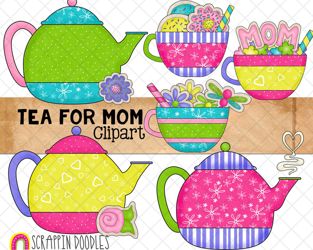 Tea & Cookies for Mom - Candy Tea Cups - Mothers Day Tea - Sublimation ...