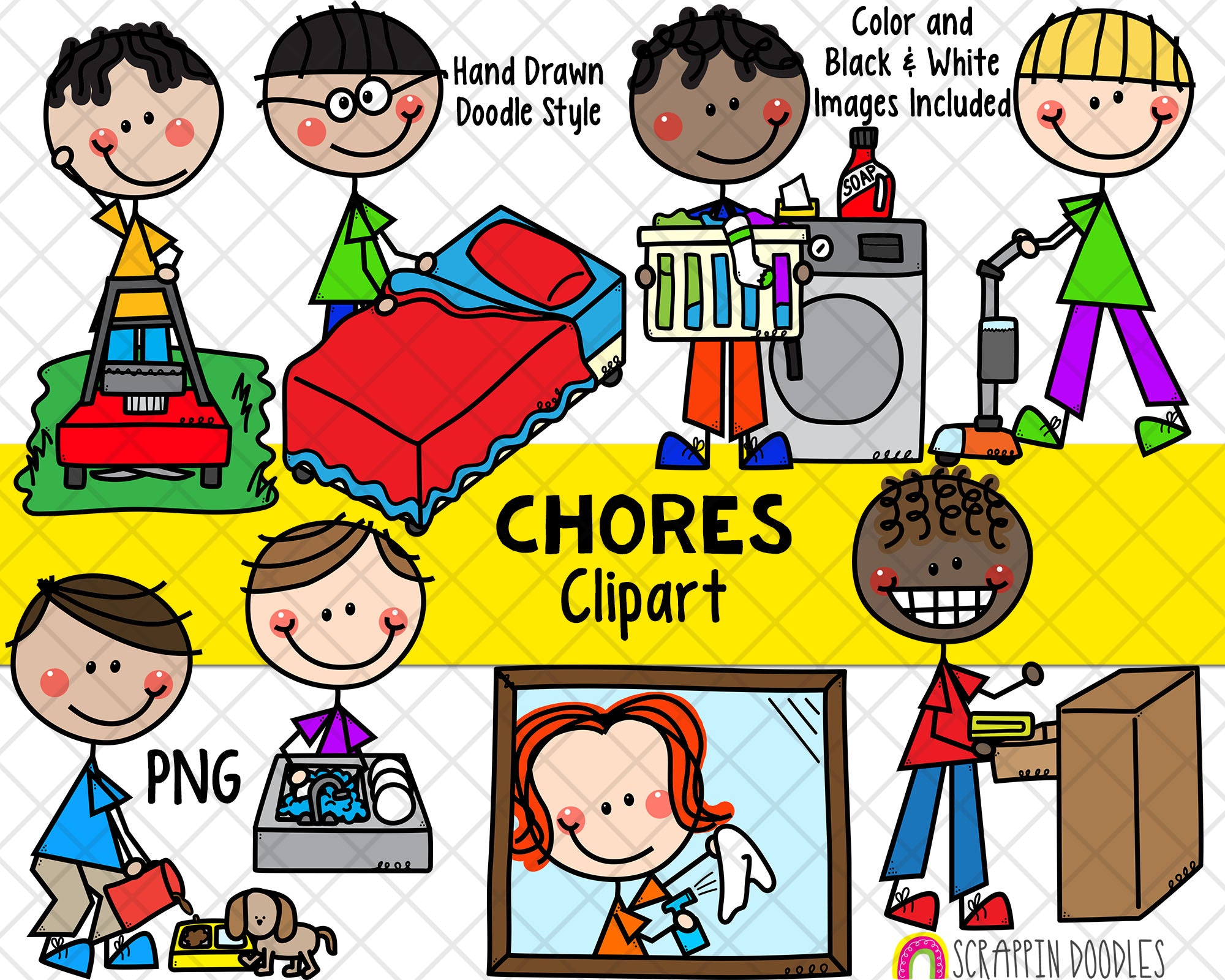 Kids Doing Chores Clipart