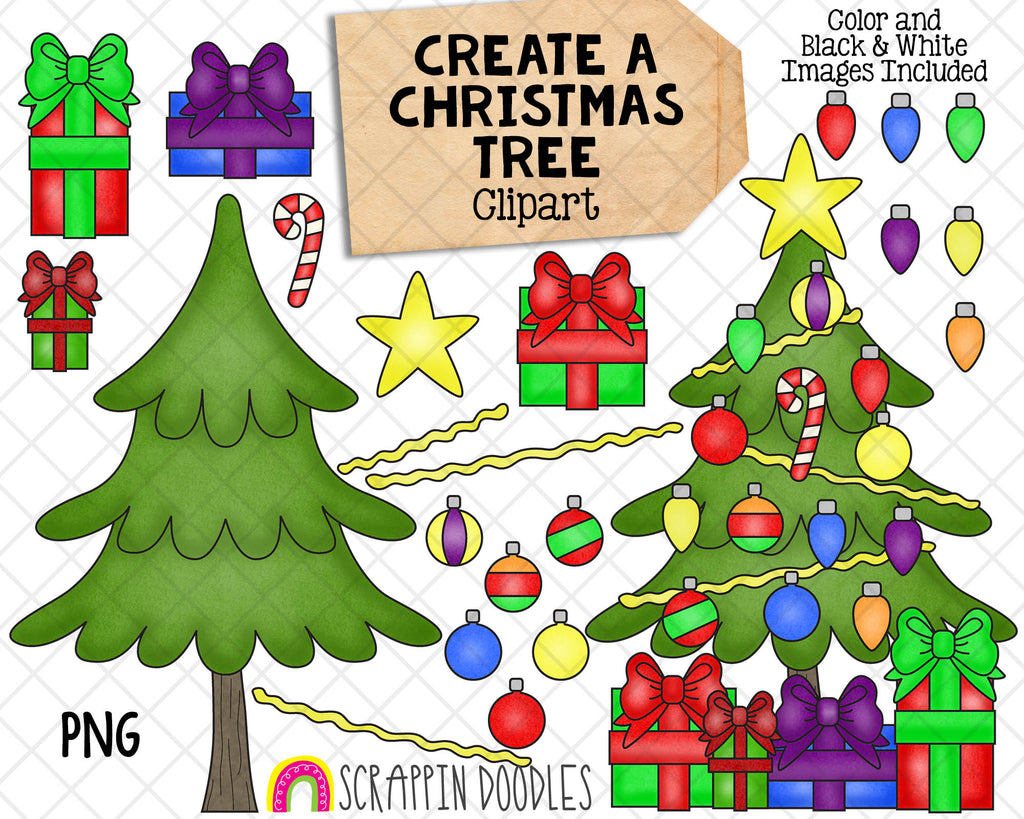Create a Christmas Tree ClipArt- Christmas Lights and Bulbs - Christma ...
