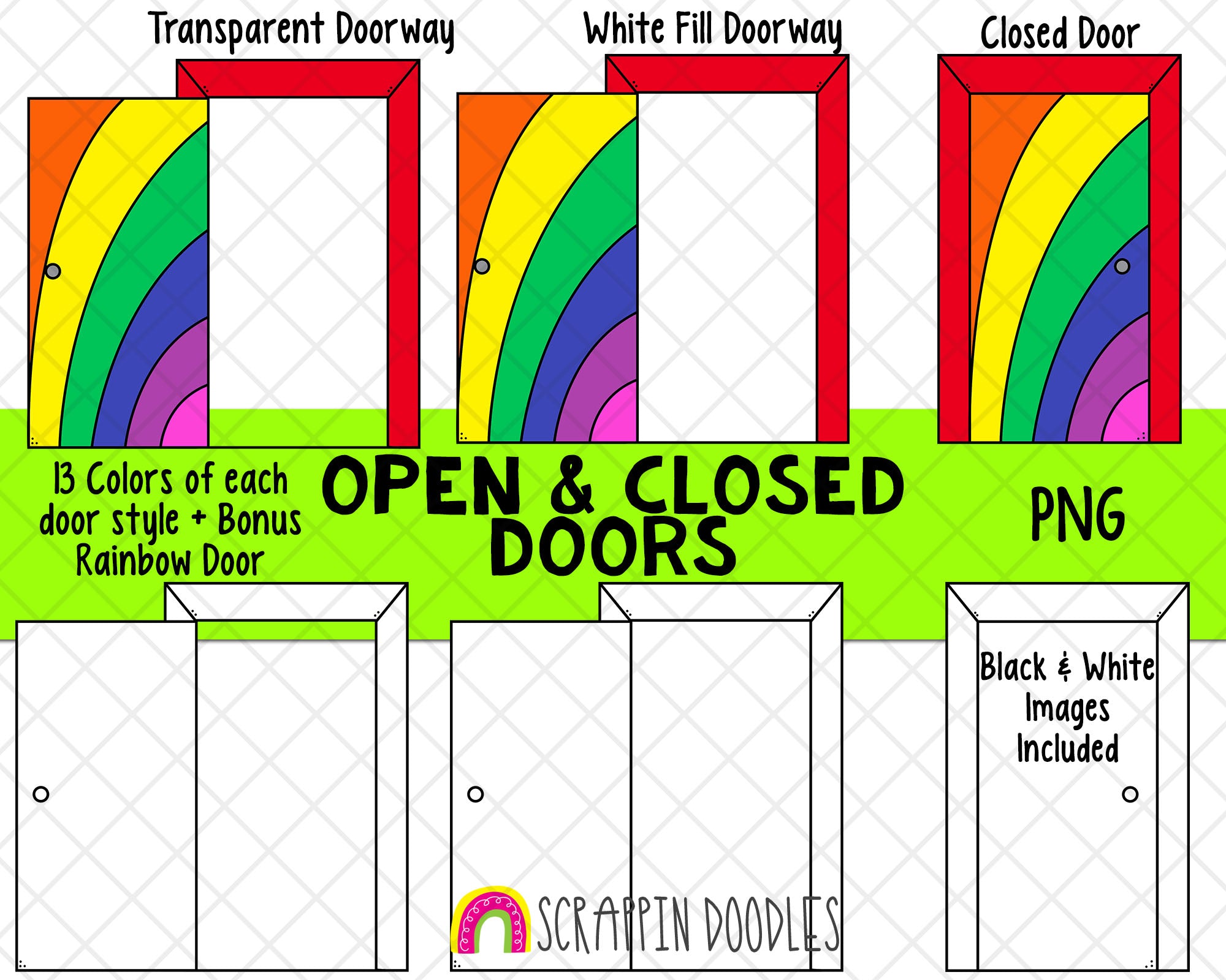 Door ClipArt - Open Doors Clip Art - Closed Doors - Entryway - Create ...