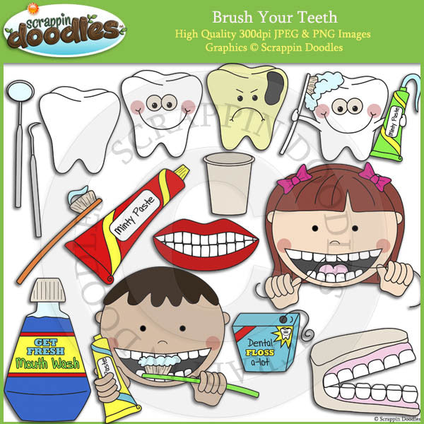 I Brush My Teeth Clipart Border