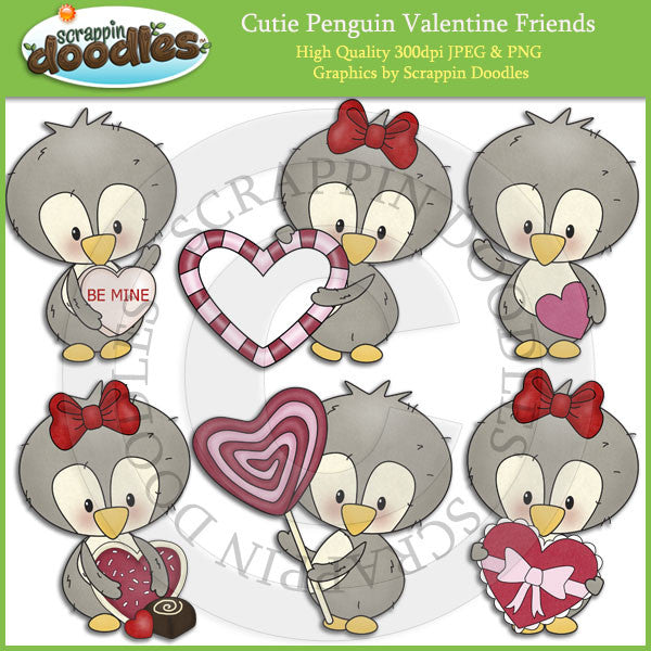 Cutie Penguin Valentine Friends – Scrappin Doodles