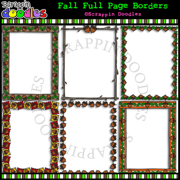 Fall Full Page Borders – Scrappin Doodles