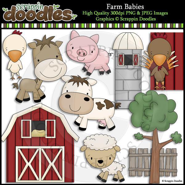 Baby Farm Animals Clip Art
