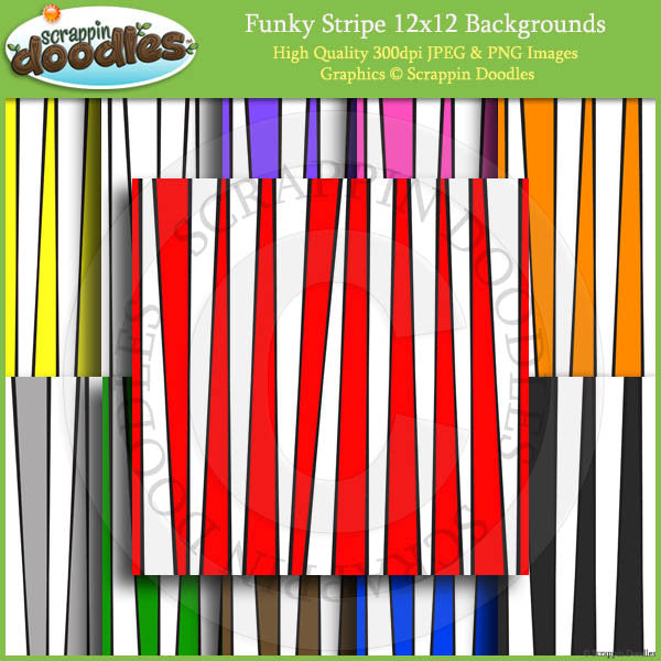 Funky Stripe 12x12 Backgrounds – Scrappin Doodles