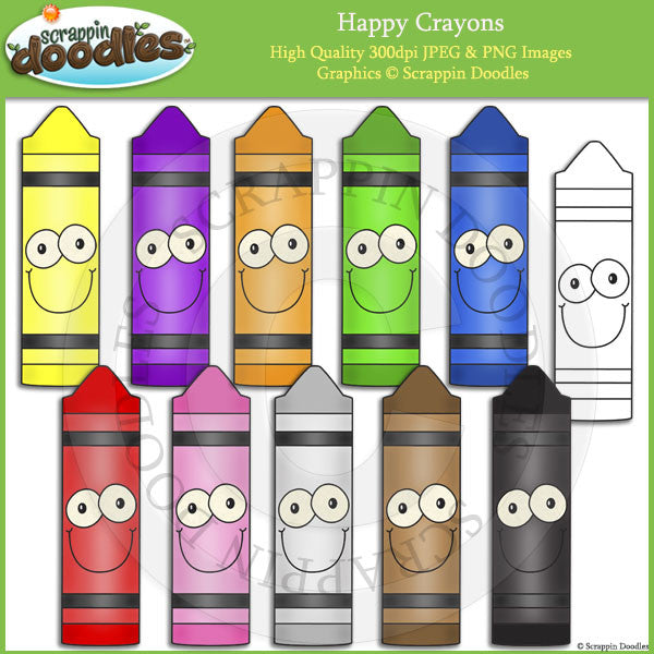 Crayons Clipart Black And White