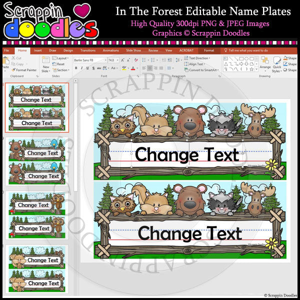 In The Forest Editable Desk Name Plates – Scrappin Doodles