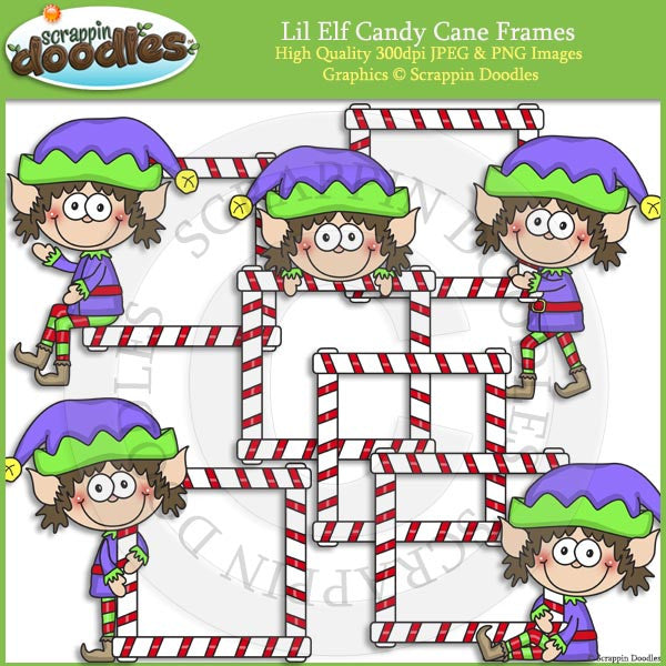 Lil Elf Candy Cane Frames – Scrappin Doodles