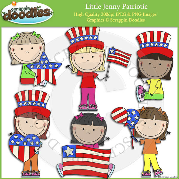 Patriotic Kids Clip Art Black And White