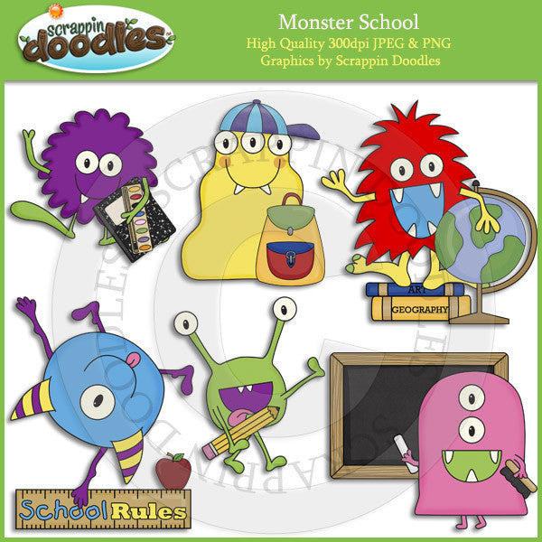School Monster Clipart