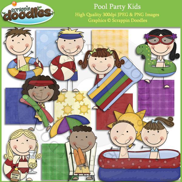 Kids Pool Party Clip Art