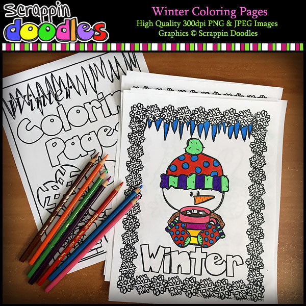 Winter Coloring Pages – Scrappin Doodles
