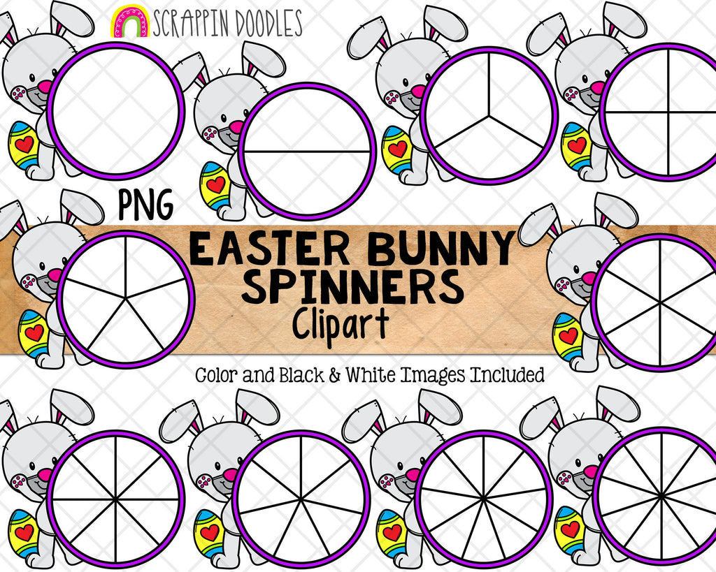 Easter Bunny Spinners ClipArt - Commercial Use PNG – Scrappin Doodles