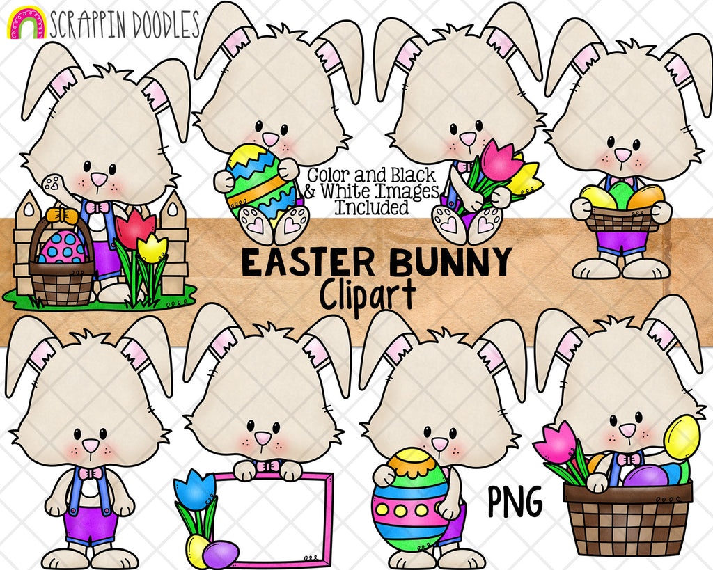 Easter Bunny ClipArt - Easter Eggs - Spring Rabbit Graphics - Easter S ...