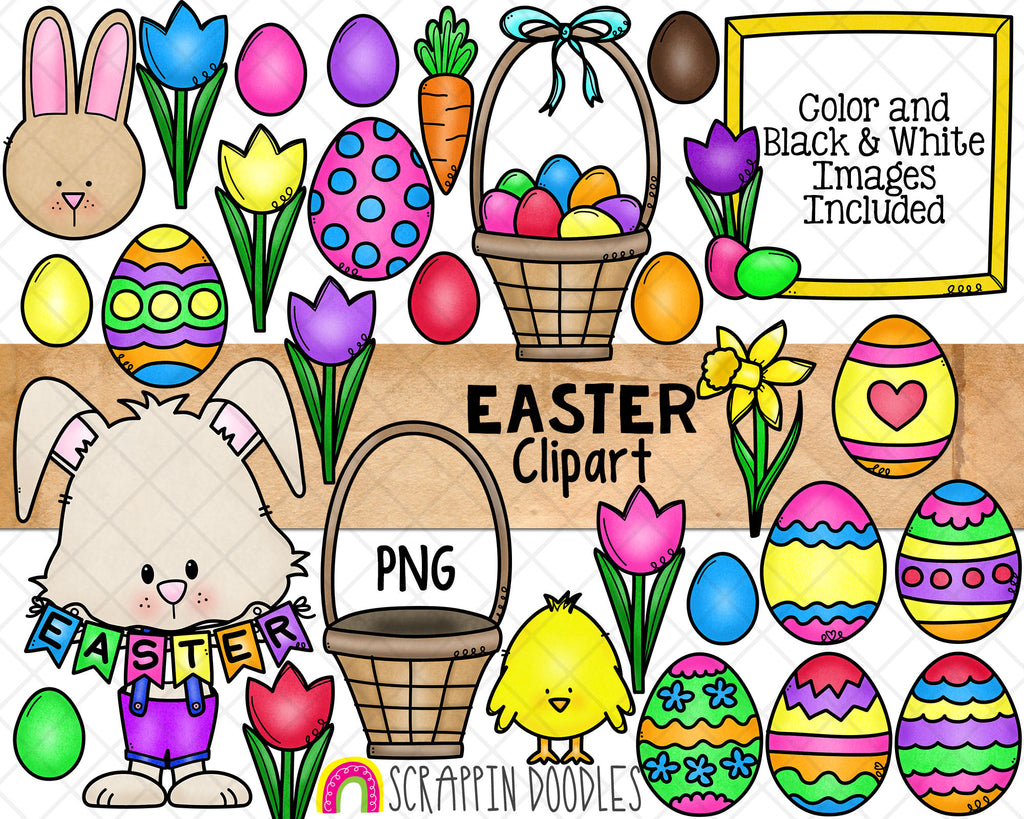 Easter ClipArt - Decorated Easter Eggs - Tulips - Daffodil - Easter Su ...