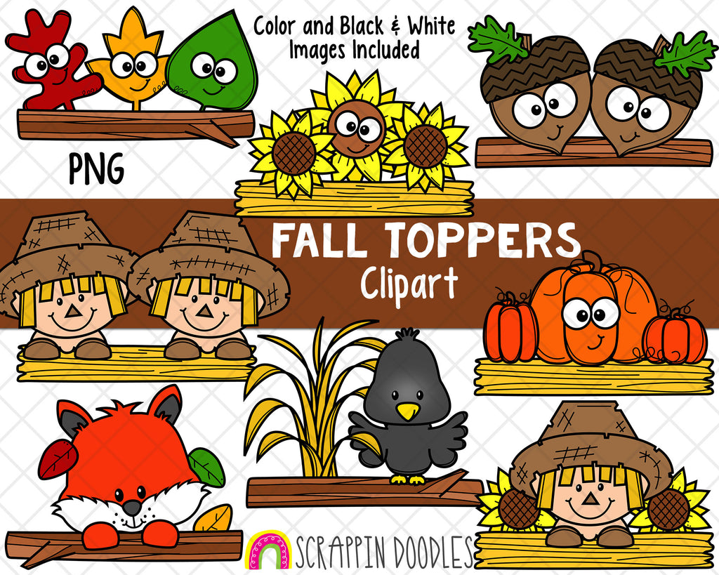 Fall Toppers ClipArt - Autumn Page Toppers – Scrappin Doodles
