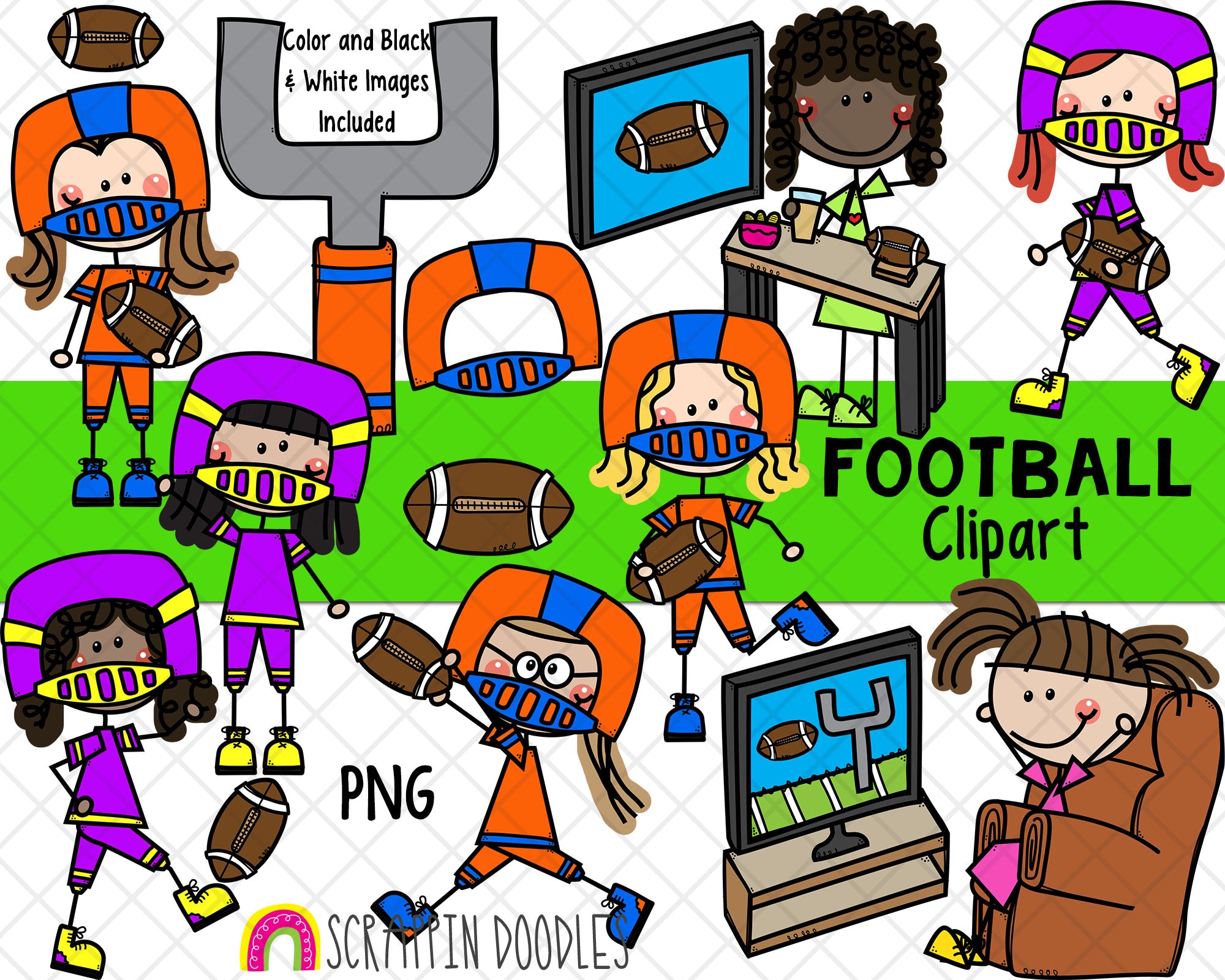 Kids Playing Football Clipart