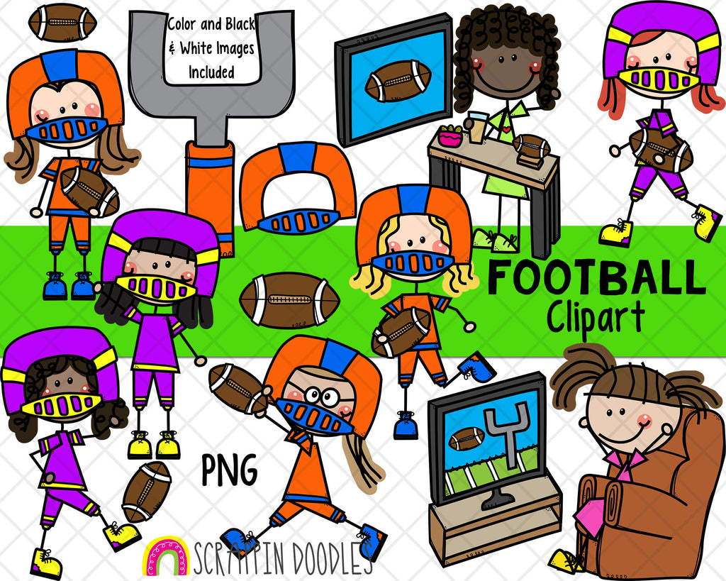 Football Clipart - Playing Football Clipart - Watching Football - Foot ...
