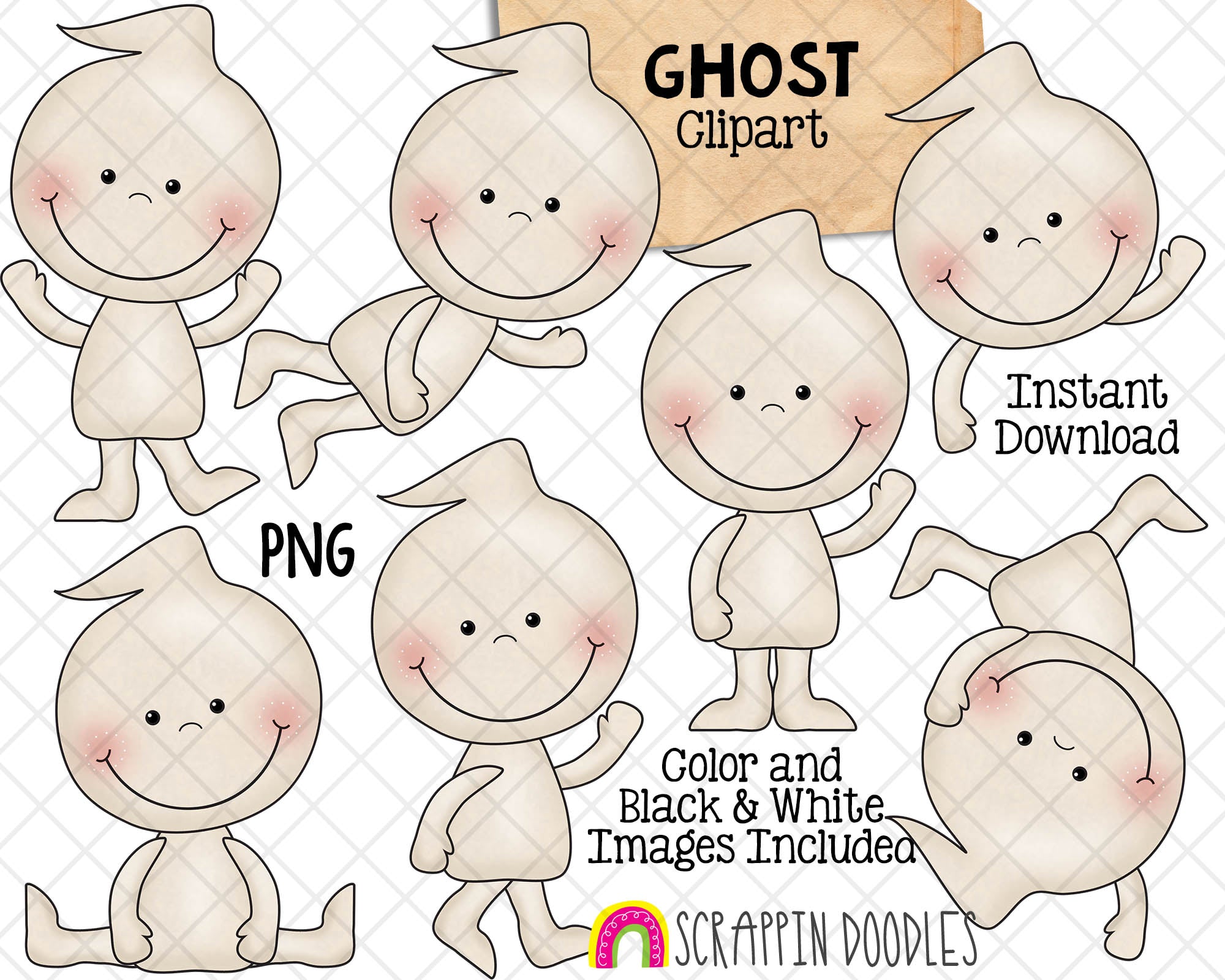 Ghost ClipArt - Ghosts PNG - Halloween Graphics - Commercial Use Subli ...