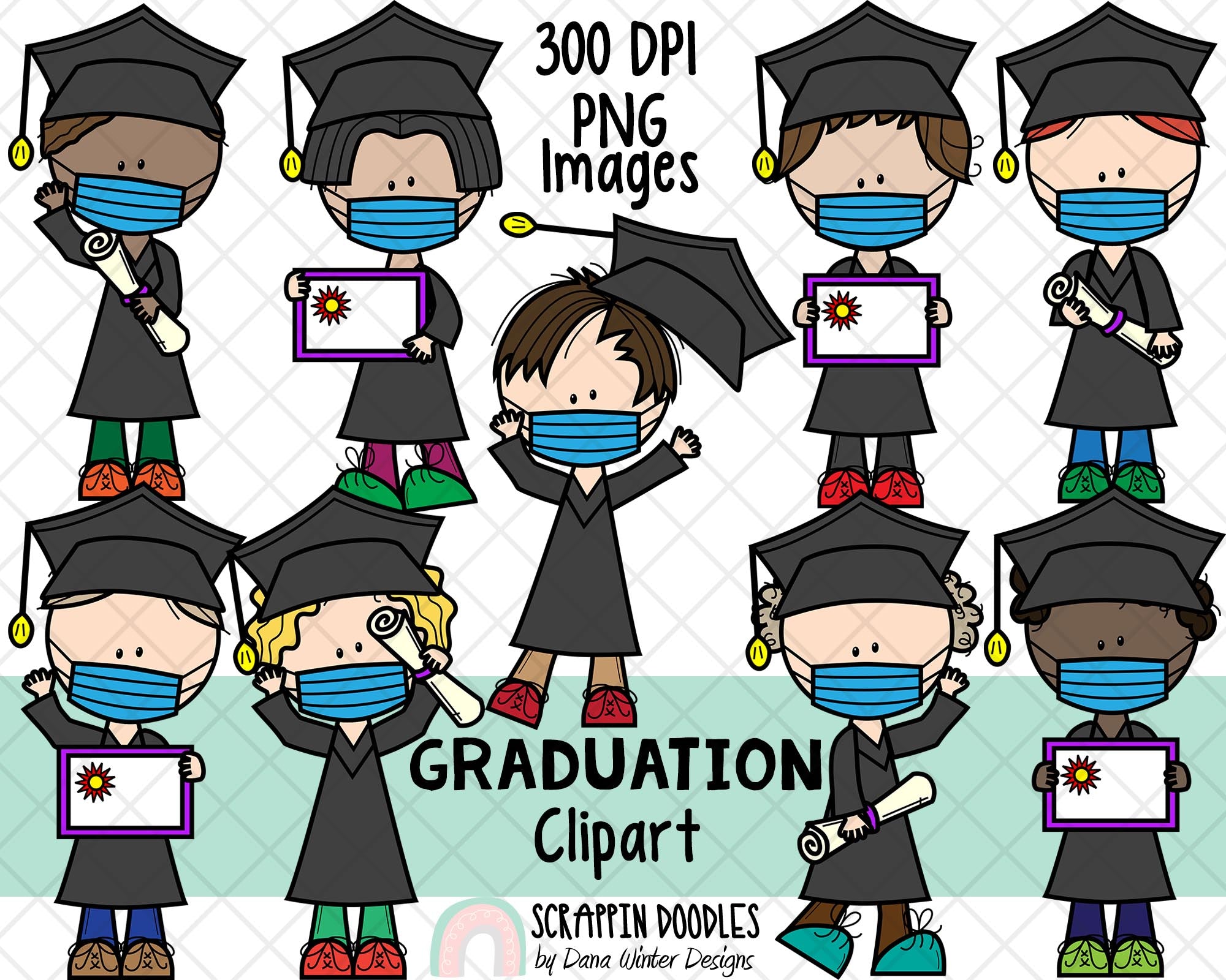 Graduation ClipArt - Graduate Boys - Graduation Boy - Boys Wearing Mas ...