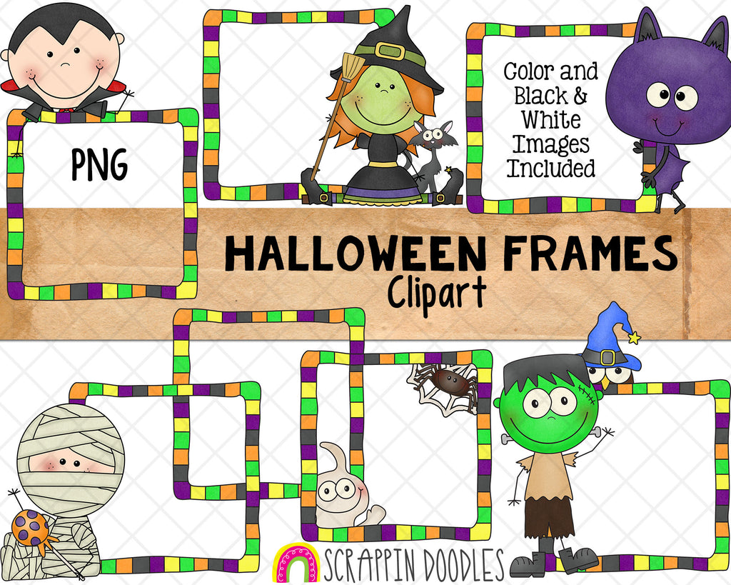 Halloween Frames ClipArt - Commercial Use PNG – Scrappin Doodles