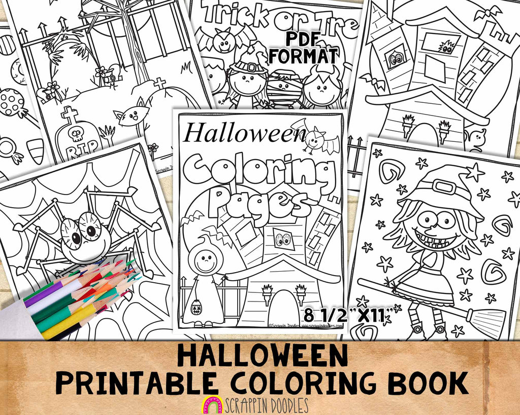 Halloween Coloring Book - Halloween Coloring Pages - Printable PDF Col ...