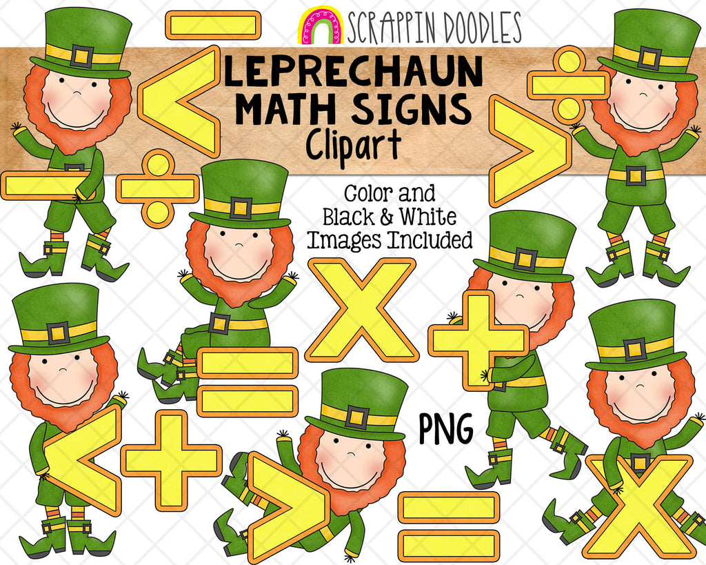 Leprechaun Math Signs ClipArt - St. Patrick's Day Leprechauns - Irish ...