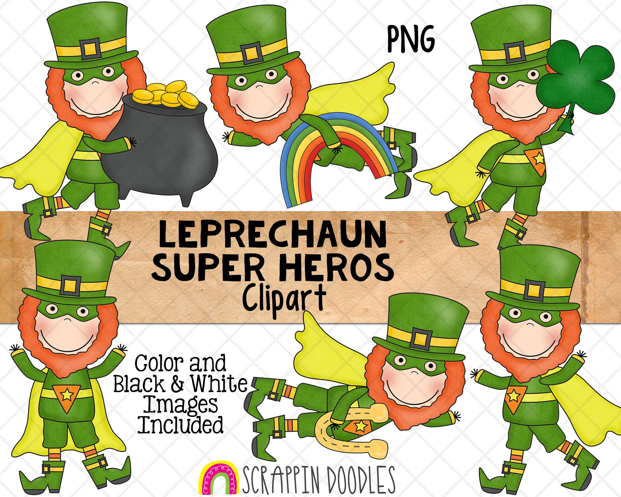 Super Hero Leprechauns ClipArt -Leprechaun Clip Art - Irish Leprechaun ...