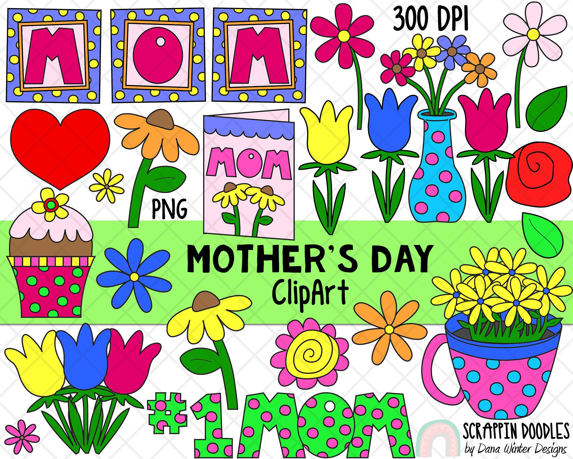 Mothers Day Clipart - Spring ClipArt - Mom Clipart - Mum Clipart - Mot ...