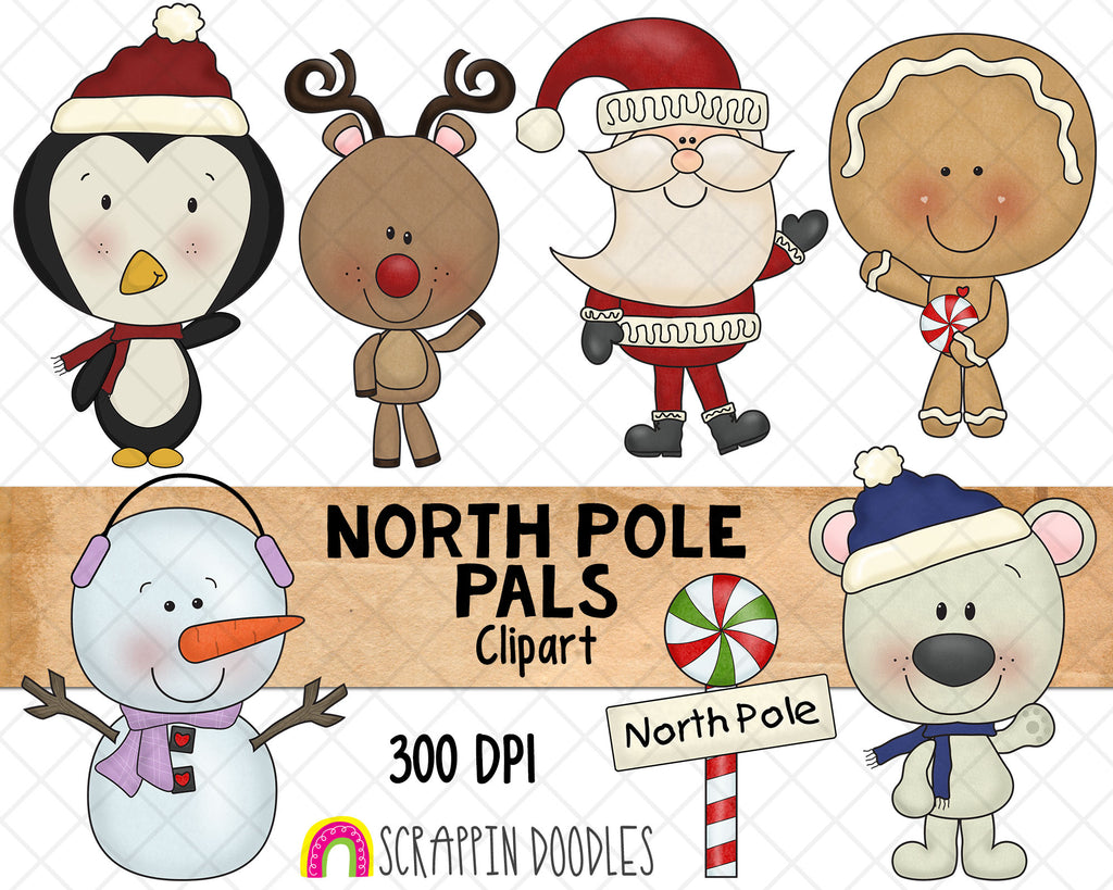North Pole Pals Clipart - Christmas Clipart - Instant Download ...