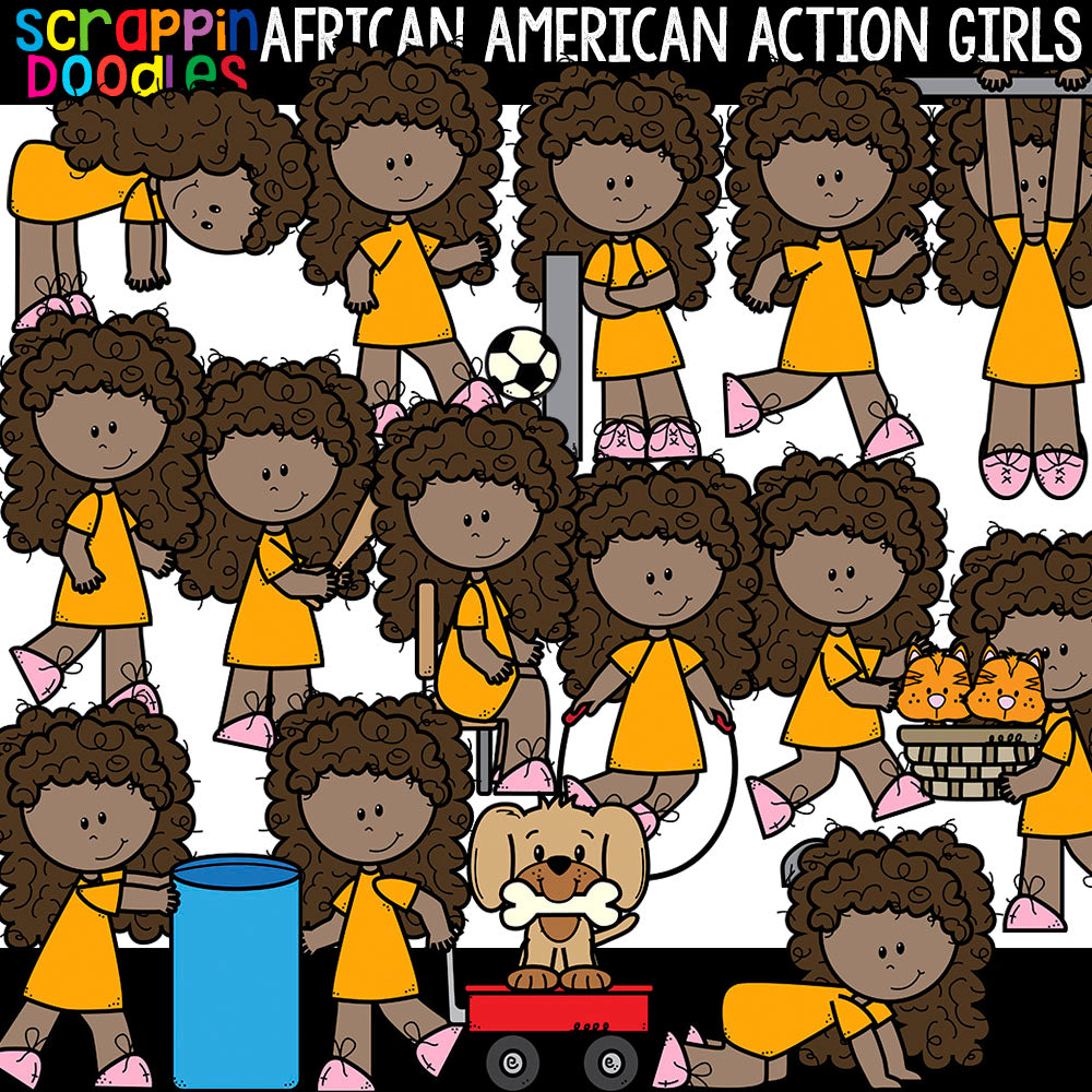African American Girl Clipart Black And White