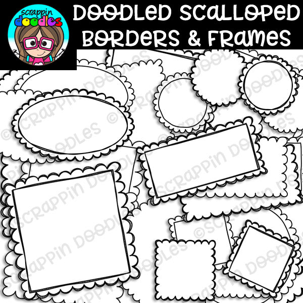 Doodled Scalloped Borders & Frames – Scrappin Doodles