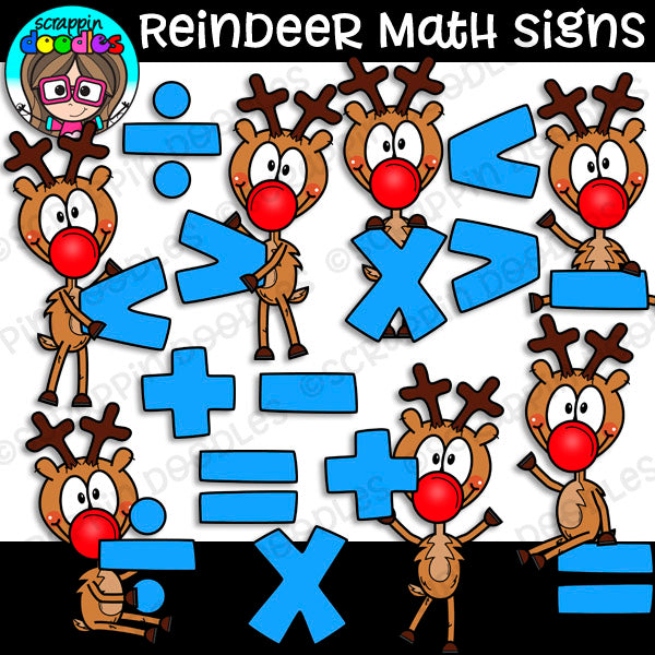 Reindeer Math Signs Clipart – Scrappin Doodles