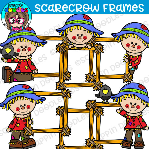 Scarecrow Hay Frames Clipart – Scrappin Doodles