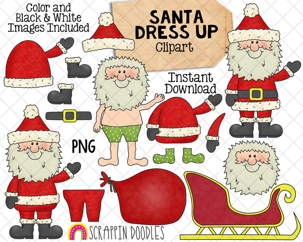 Santa Claus Dress Up ClipArt - Create a Santa Clip Art - Paper Doll Sa ...