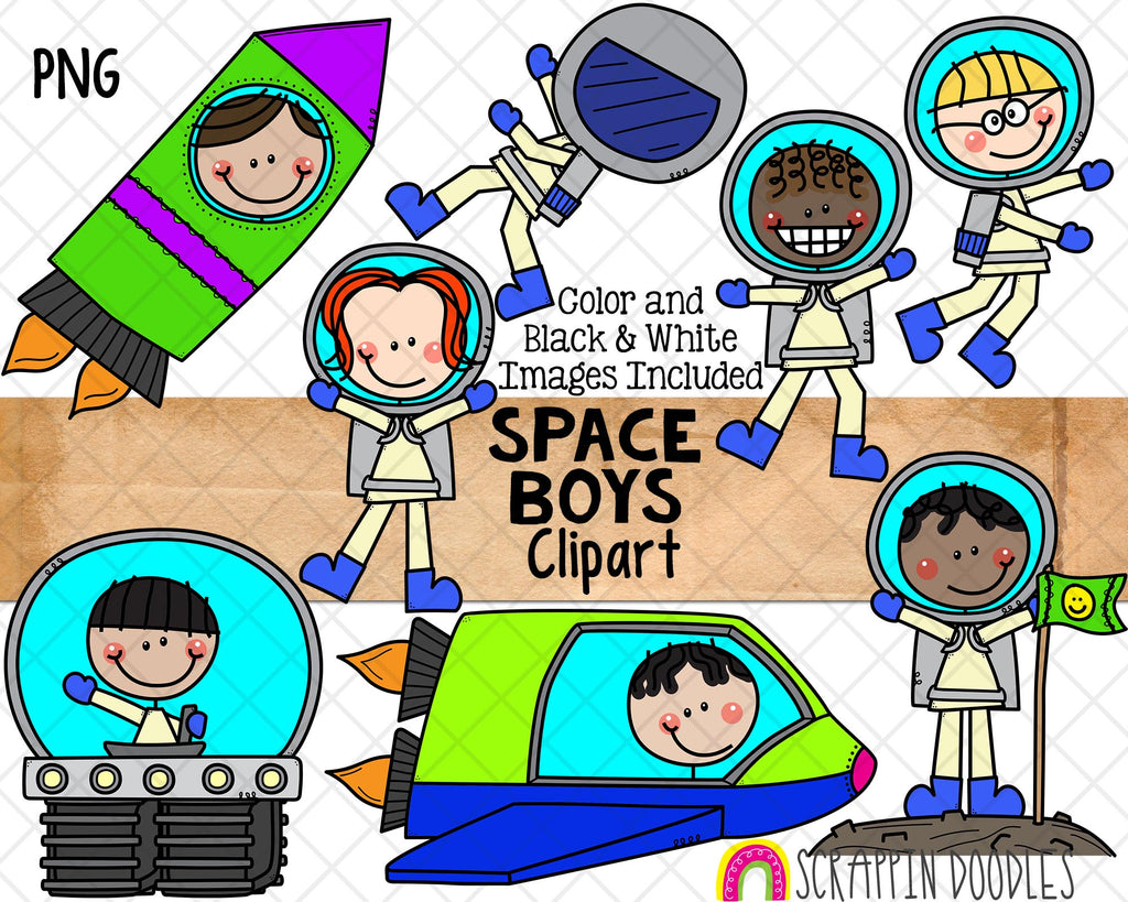 Space ClipArt - Outer Space Boys - Doodle Boys Space - Astronaut Graph ...