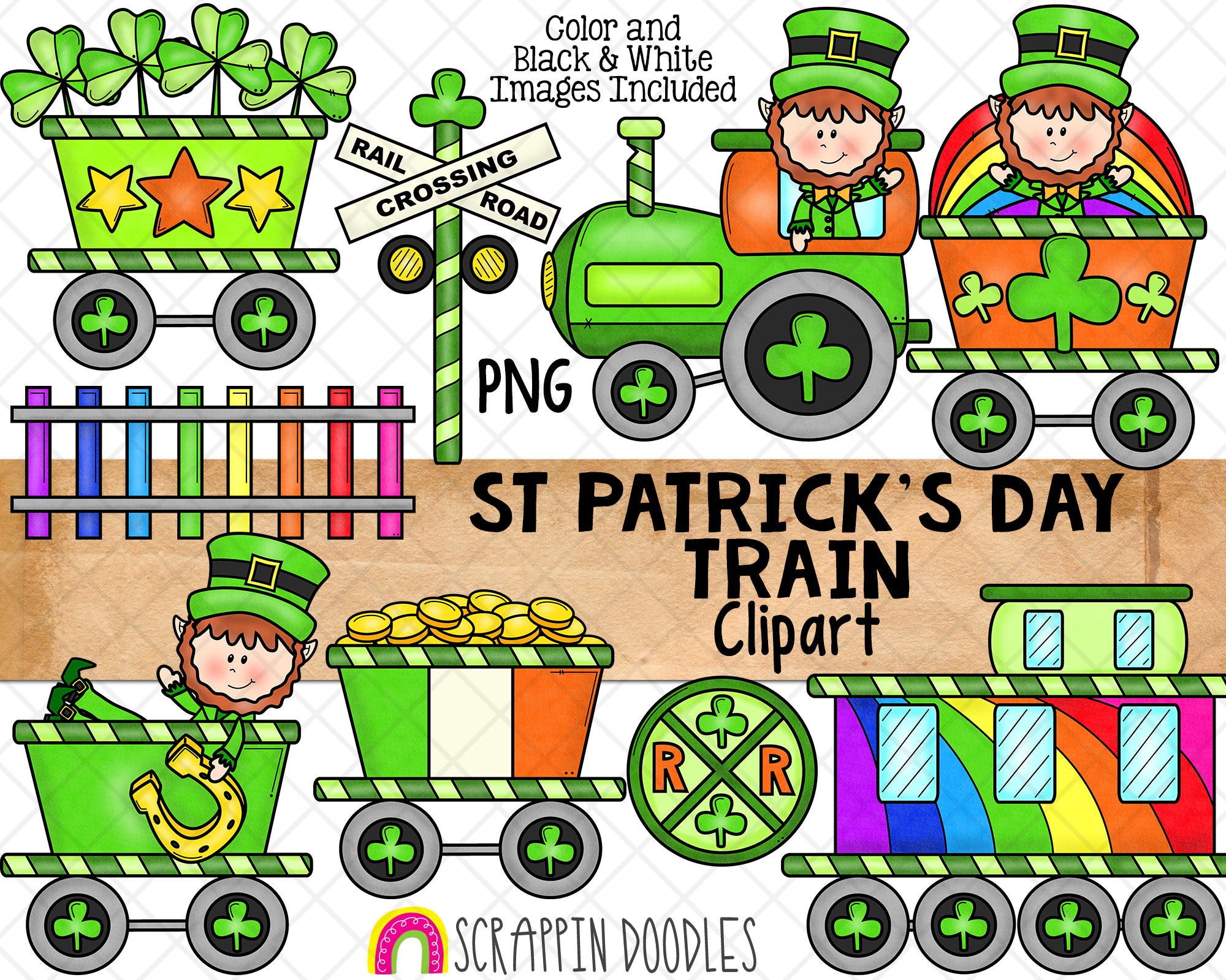 St. Patrick's Day ClipArt - Train ClipArt - Caboose ClipArt - Railroad ...