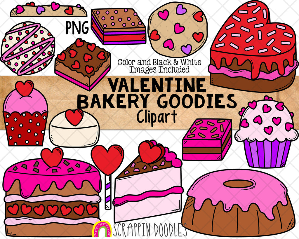 Valentine's Day Clip Art - Valentine Baking - Heart Cake PNG – Scrappin ...